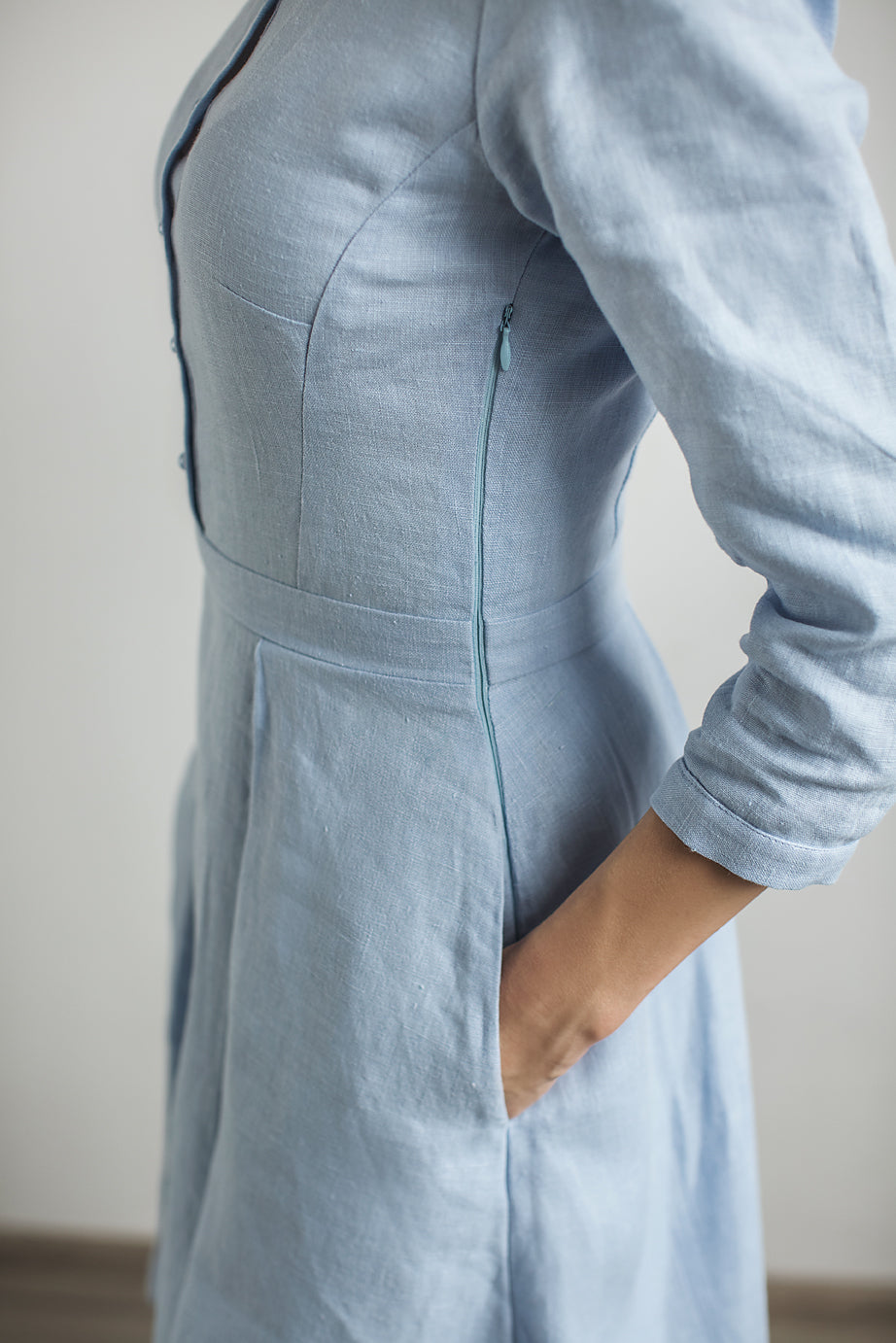 Linen elegant dress. Handcrafted by Linen Wedding Dress team.