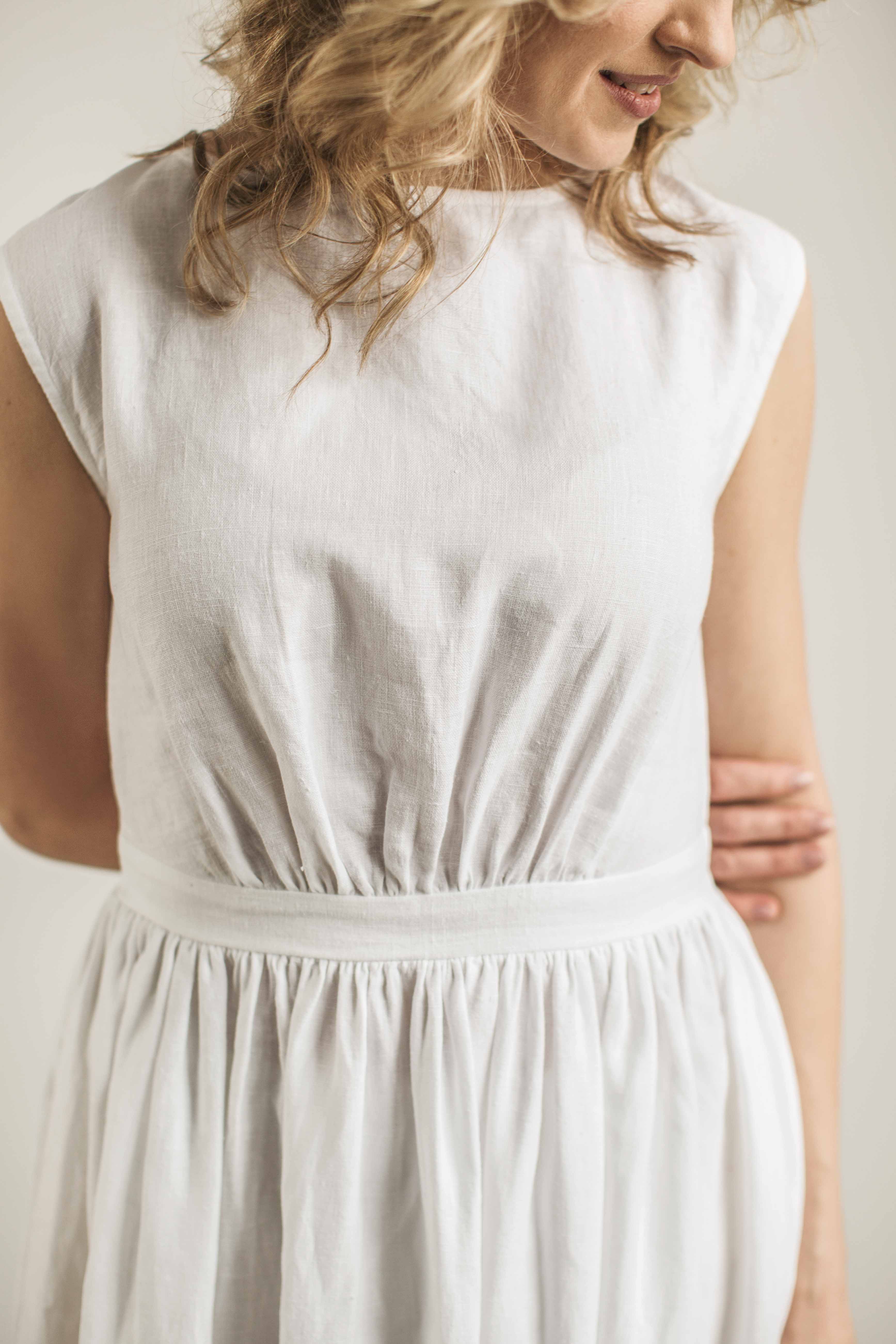 Linen Grecian Wedding Dress. Handcrafted. World Wide Shipping. – Linen ...
