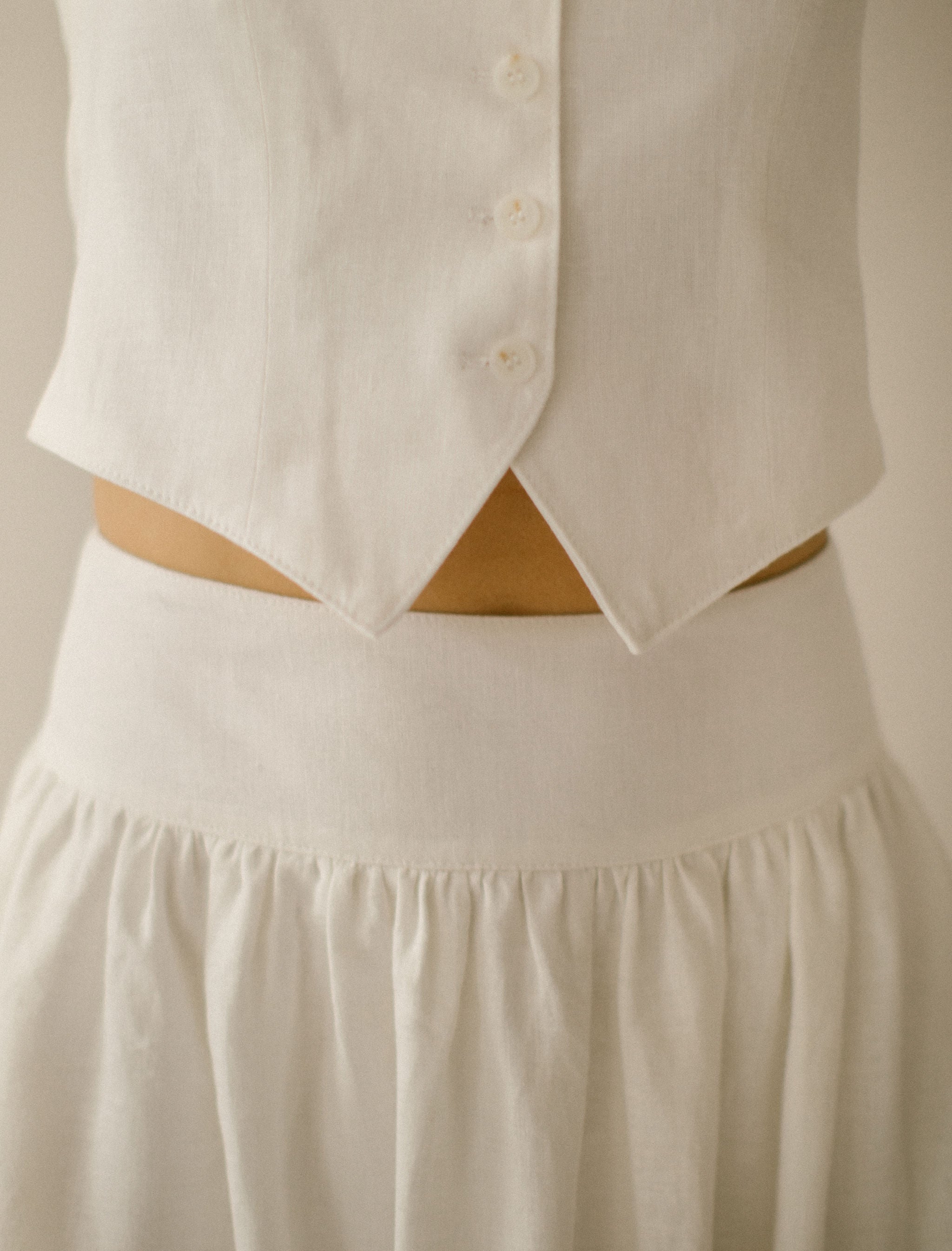 Two Piece Linen Wedding Dress. Handcrafted. World Wide Shipping.