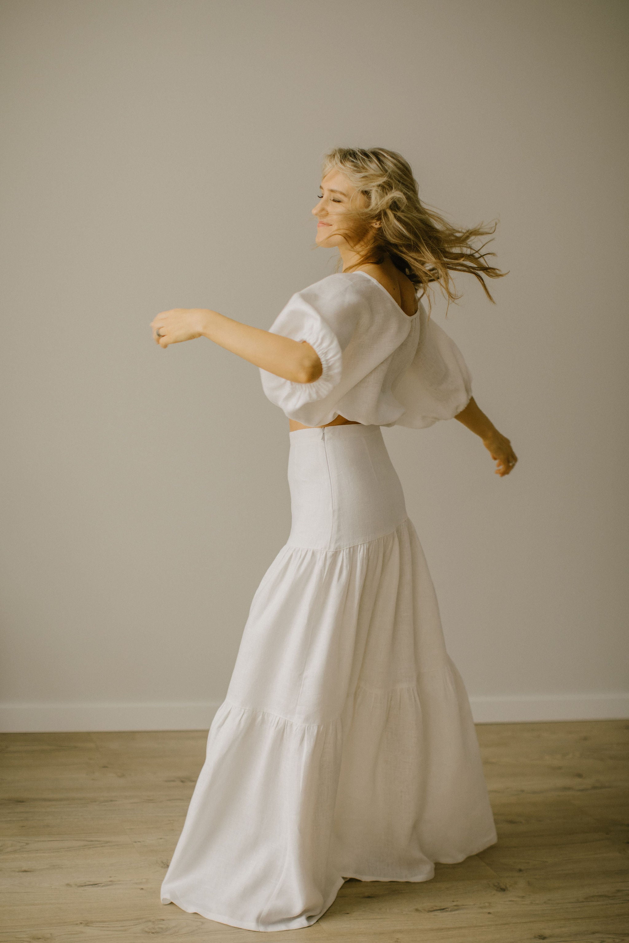 Linen Wedding Dress Set. Handcrafted. Ethically Made.